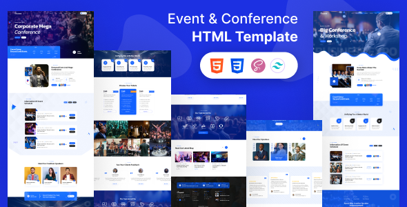 Eventics - Tailwind Event & Conference HTML Template by tempticspro